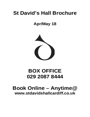 St David's Hall, Cardiff - Contact Us Doc Template | pdfFiller