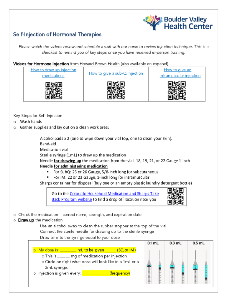 Fillable Online KEY THINGS TO REMEMBER IF YOU USE INJECTABLE ... Fax Email Print - pdfFiller