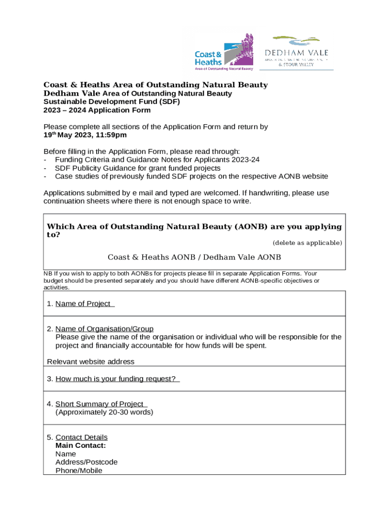 Sustainable Development Fund (SDF) grant programme Doc Template | pdfFiller