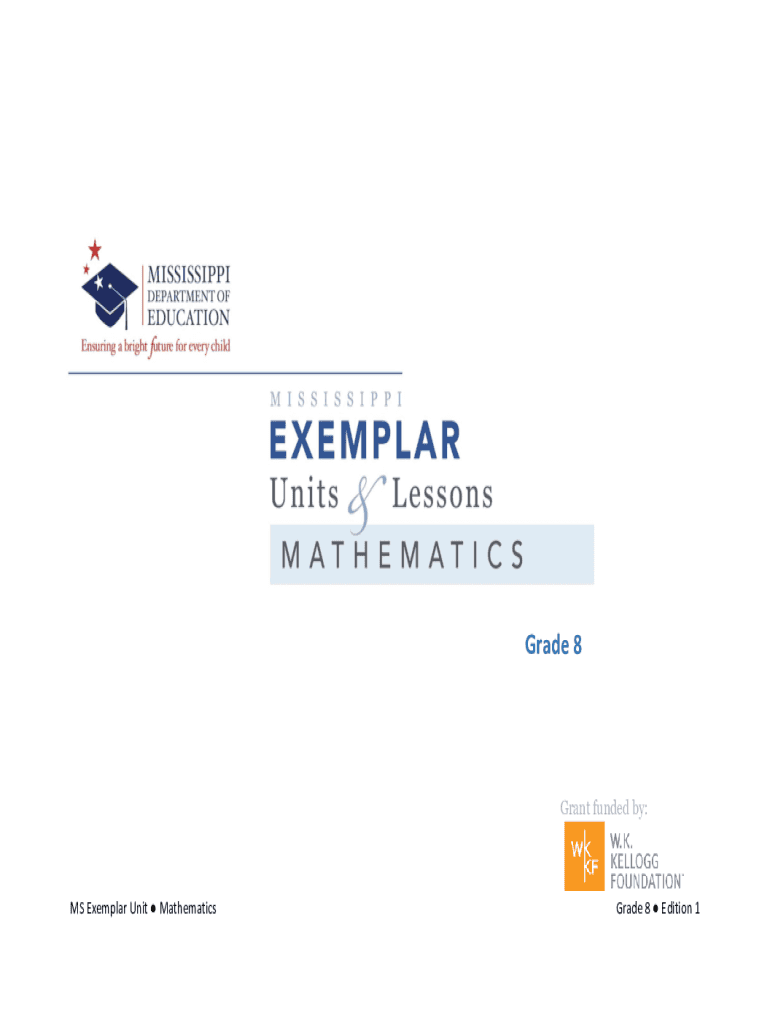 Fillable Online Eighth Grade Mathematics Instructional Focus Documents ...