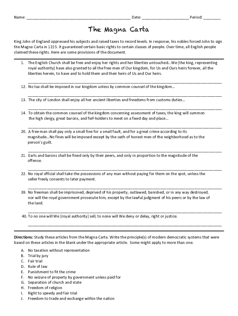 Fillable Online Magna Carta Worksheet.docx Fax Email Print - pdfFiller