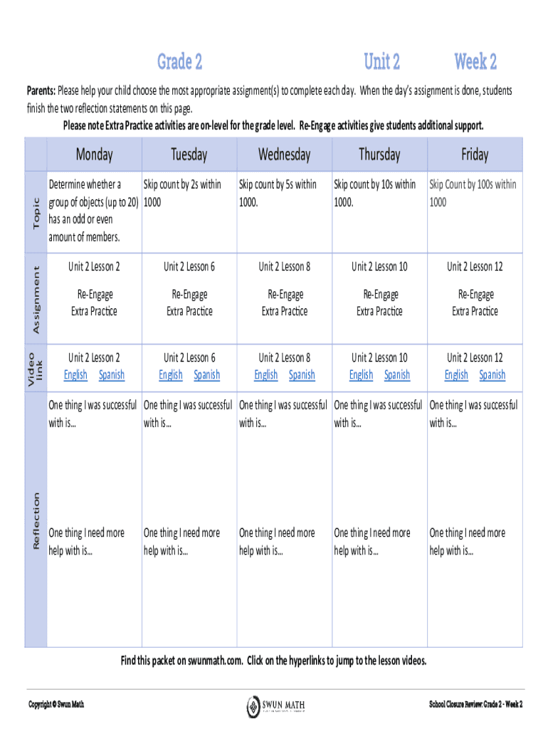 Fillable Online Grade 2 Unit 2 Week 2 Fax Email Print - pdfFiller