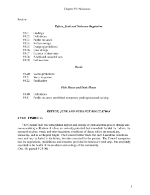 Fillable Online Title IX 9-93-1 CHAPTER 93: NUISANCES Section 93.01 ...