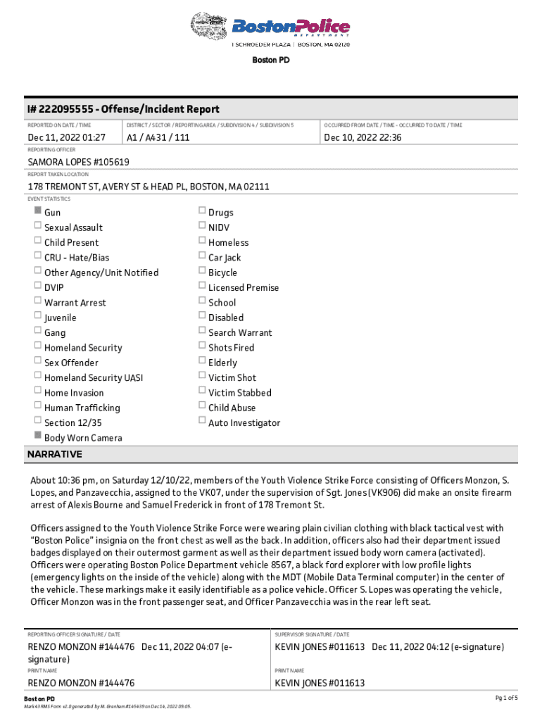 Fillable Online I# 232012979 - Offense/Incident Report Fax Email Print ...