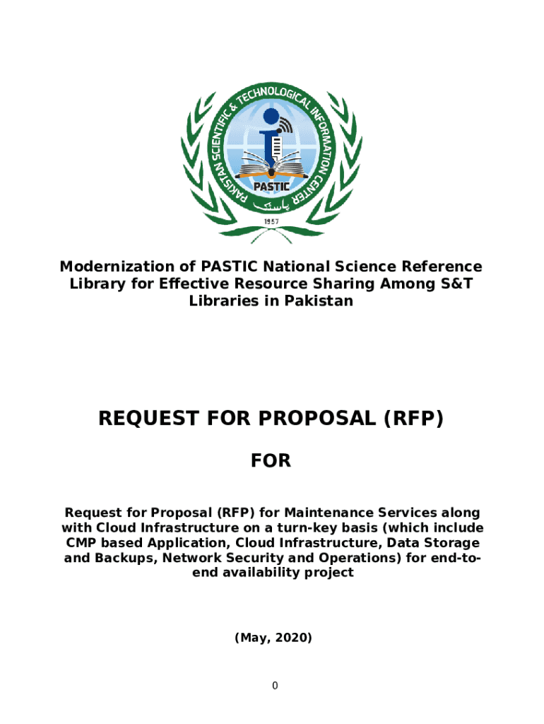 Tender Document REQUEST FOR PROPOSAL (RFP) ( ... Doc Template | pdfFiller