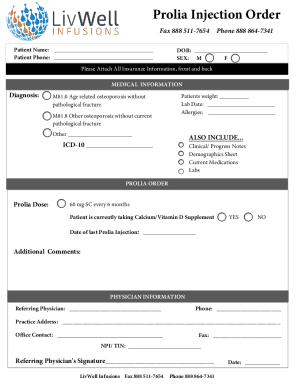 Fillable Online Outpatient "" Treatment Order Fax Email Print - pdfFiller