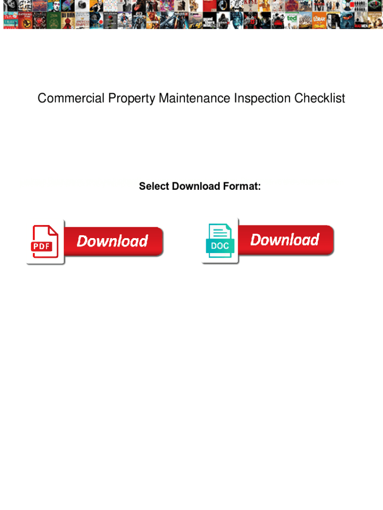 Fillable Online Commercial Property Maintenance Inspection Checklist ...
