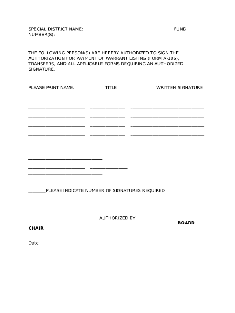 Special District Signature Doc Template | pdfFiller