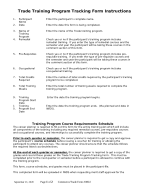 Trade 006d Trade Training Program Tracking Instructions Doc Template ...