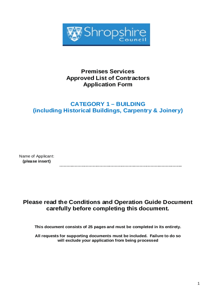 Building Control Full Plans or Building Notice Application ... Doc ...