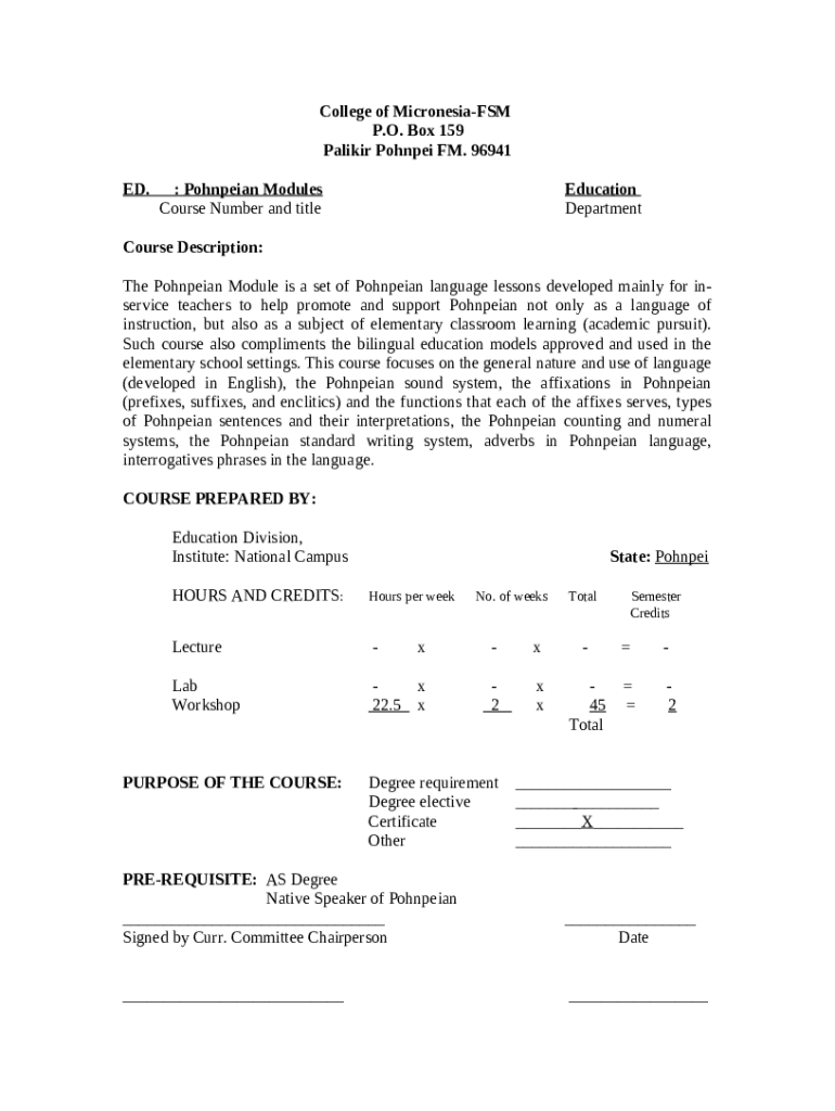 Pohnpeian words I know...and actually use Doc Template | pdfFiller