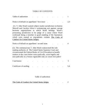 Table of Authorities and Table of Contents : r/LawSchool Doc Template ...