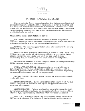 Tattoo Removal Treatment Consent Doc Template | pdfFiller