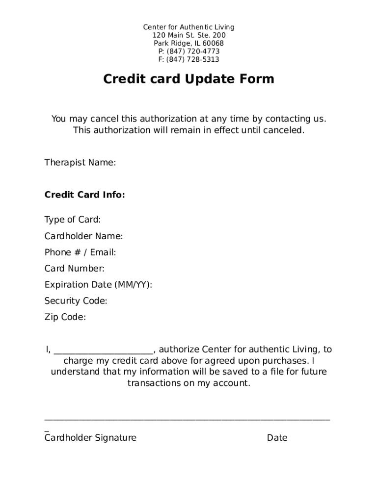 Payment, Credit Card Authorization and No-Show Fees Doc Template ...