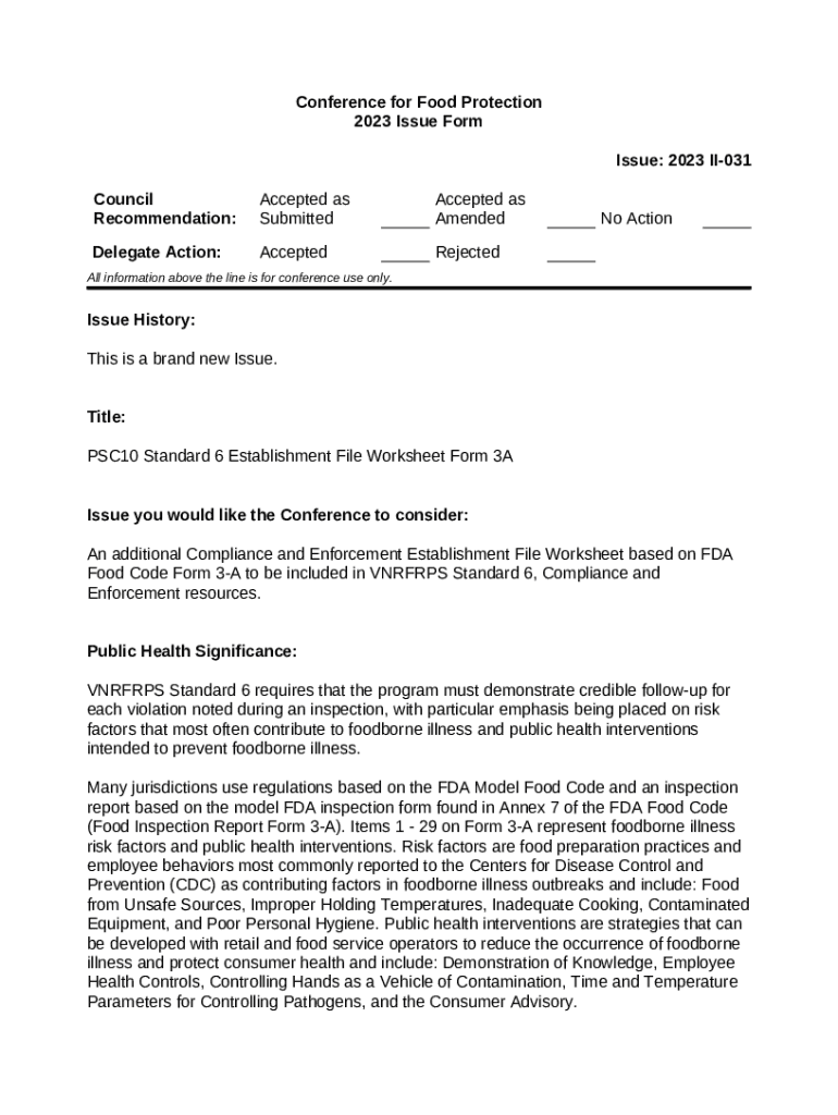 PSC10 Standard 6 Establishment File Worksheet 3A Doc Template | pdfFiller