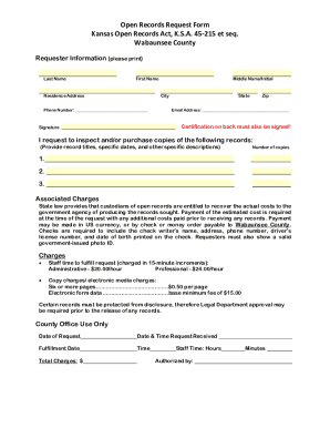 Fillable Online Kansas Sample FOIA Request Fax Email Print - pdfFiller