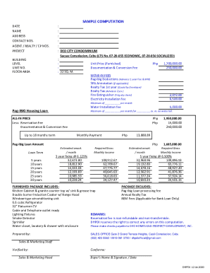 Fillable Online SAMPLE COMPUTATION Fax Email Print - pdfFiller
