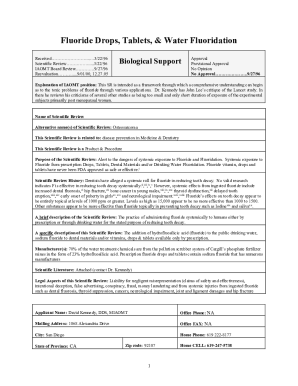 Fillable Online Sources of Fluoride Chart By the International Academy ...