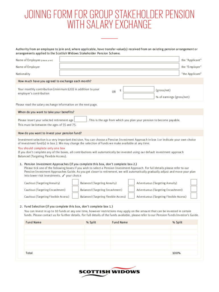 Fillable Online Group Stakeholder joining form for salary exchange ...