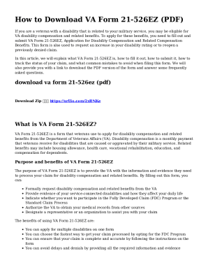 Fillable Online Download Va Form 21-526ez (pdf) Fax Email Print - pdfFiller