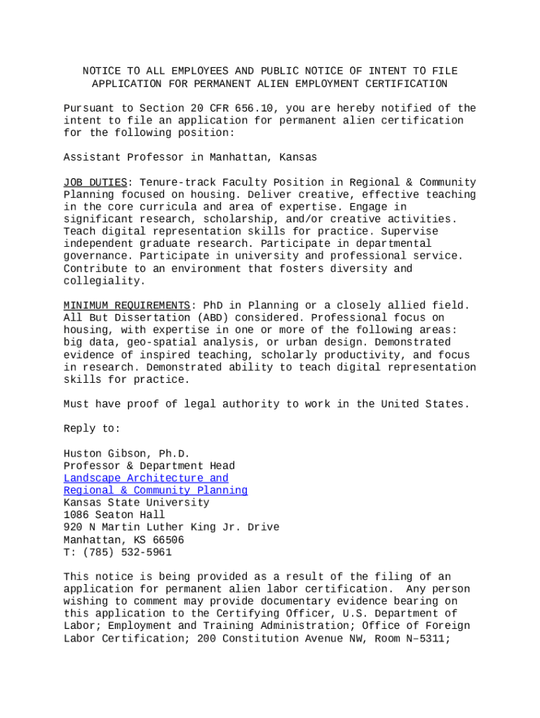 notice to all employees and public notice of intent to file Doc ...