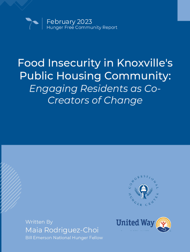 Fillable Online Food Insecurity in Knoxville's Public Housing Community ...