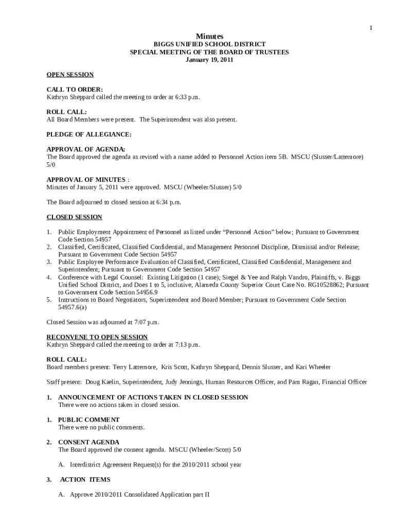 The Board approved the agenda as revised with a name added to Personnel Action item 5B Doc ...
