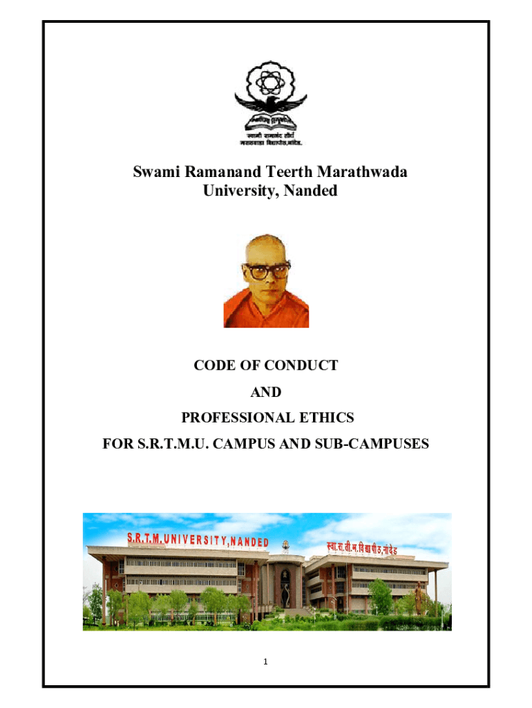 Fillable Online SRTMU, Nanded Code of Ethics and Plagiarism.pdf Fax ...