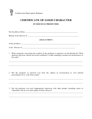 Fillable Online CERTIFICATE OF GOOD CHARACTER Fax Email Print - pdfFiller
