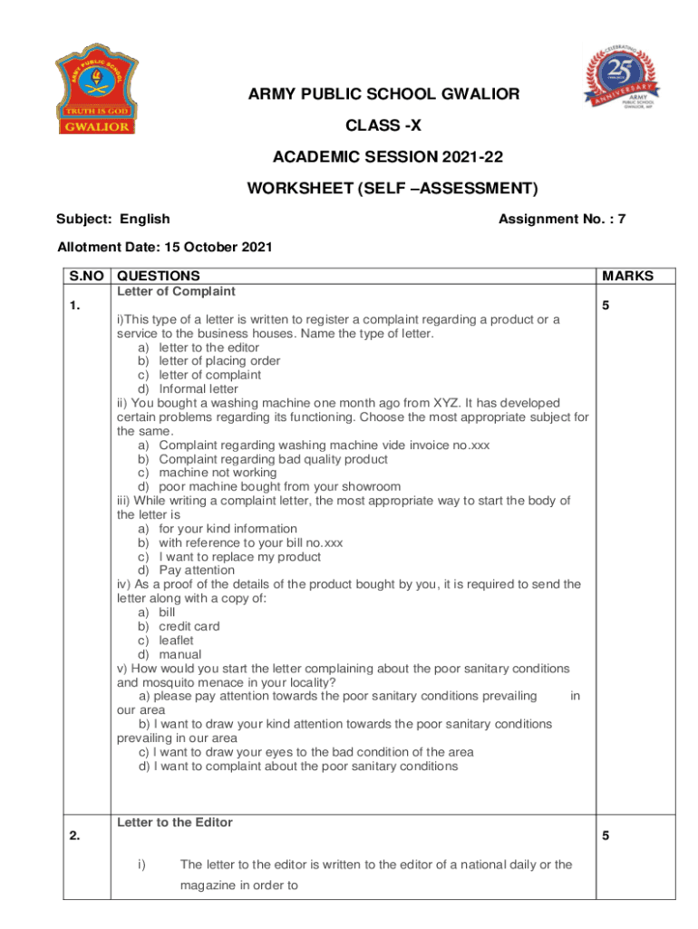 Fillable Online armyschoolgwalior edu V ACADEMIC SESSION 2021-22 ...