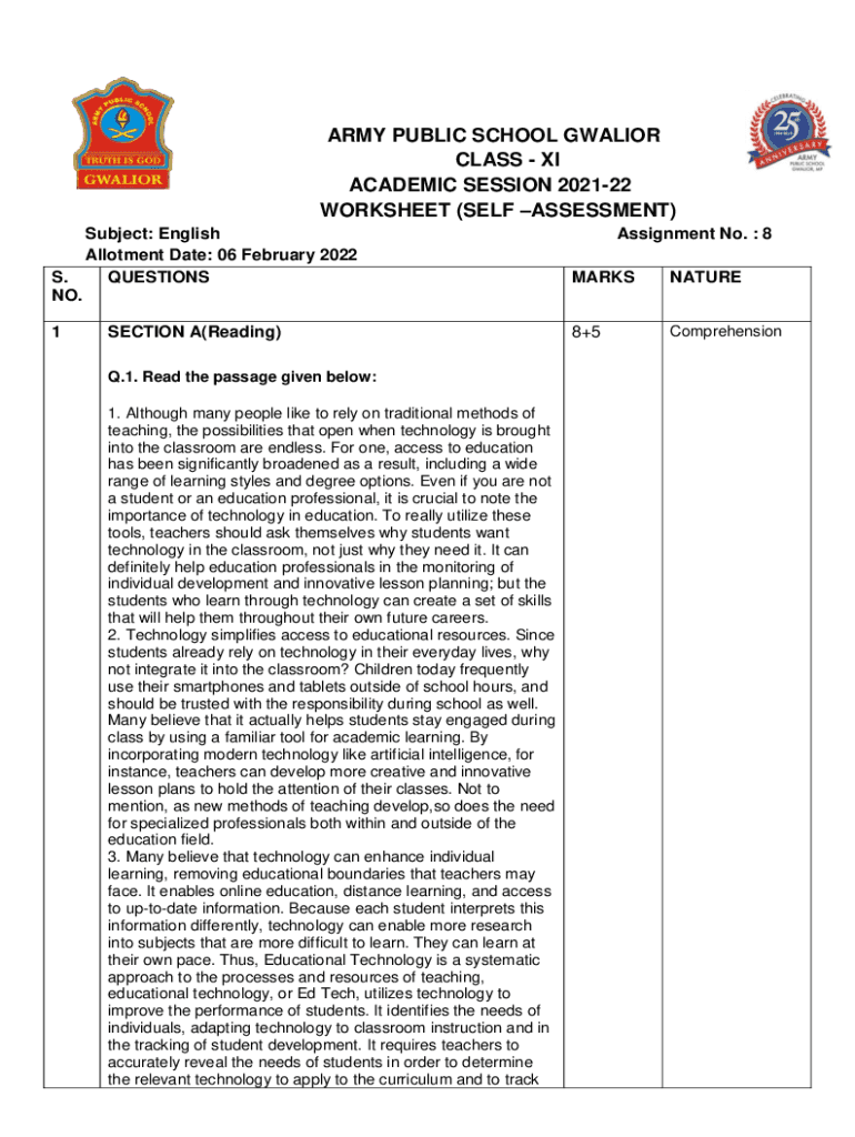 Fillable Online armyschoolgwalior edu Incoming 9th Graders Fax Email Print - pdfFiller