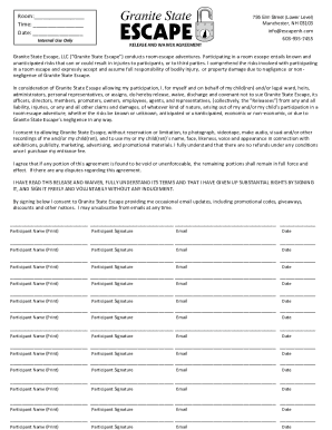 Fillable Online Contact Granite State Escape Fax Email Print - pdfFiller