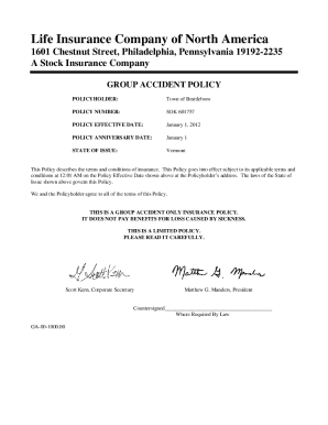 Fillable Online Life Insurance Company of North America - DFS Portal ...