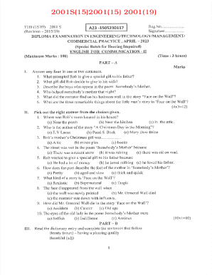 Fillable Online DIPLOMA EXAMINATION IN ENGINEERING/TECHNOLOGY Fax Email ...