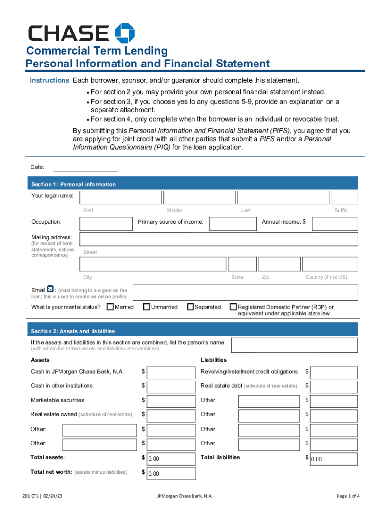 Fillable Online Personal Information and Financial Statement Fax Email Print - pdfFiller