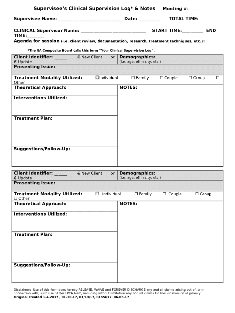 Supervision Guidelines for Education and Training Leading to ... Doc Template | pdfFiller