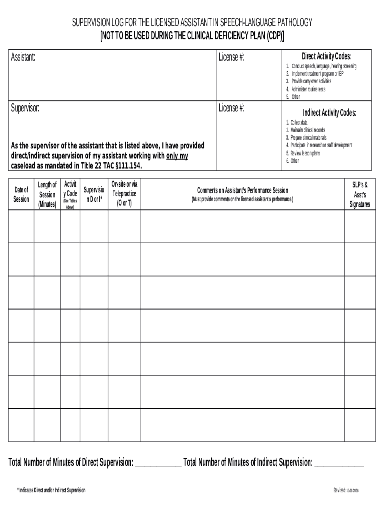 supervision log for the assistant in speech-language ... Doc Template ...