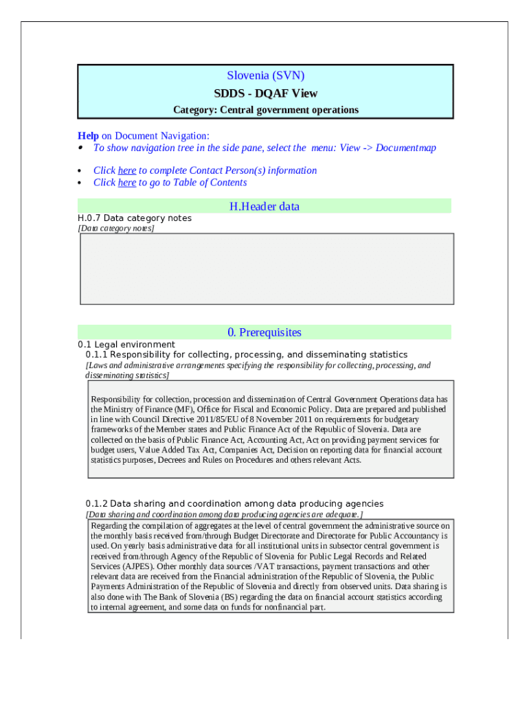 DQAF View : Slovenia - Central government operations - SDDS Doc ...