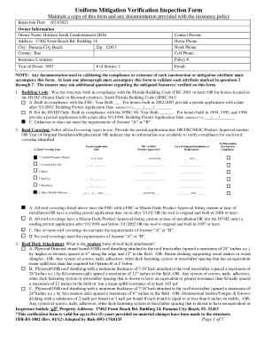 Fillable Online Uniform Mitigation Verification Inspection Form ...