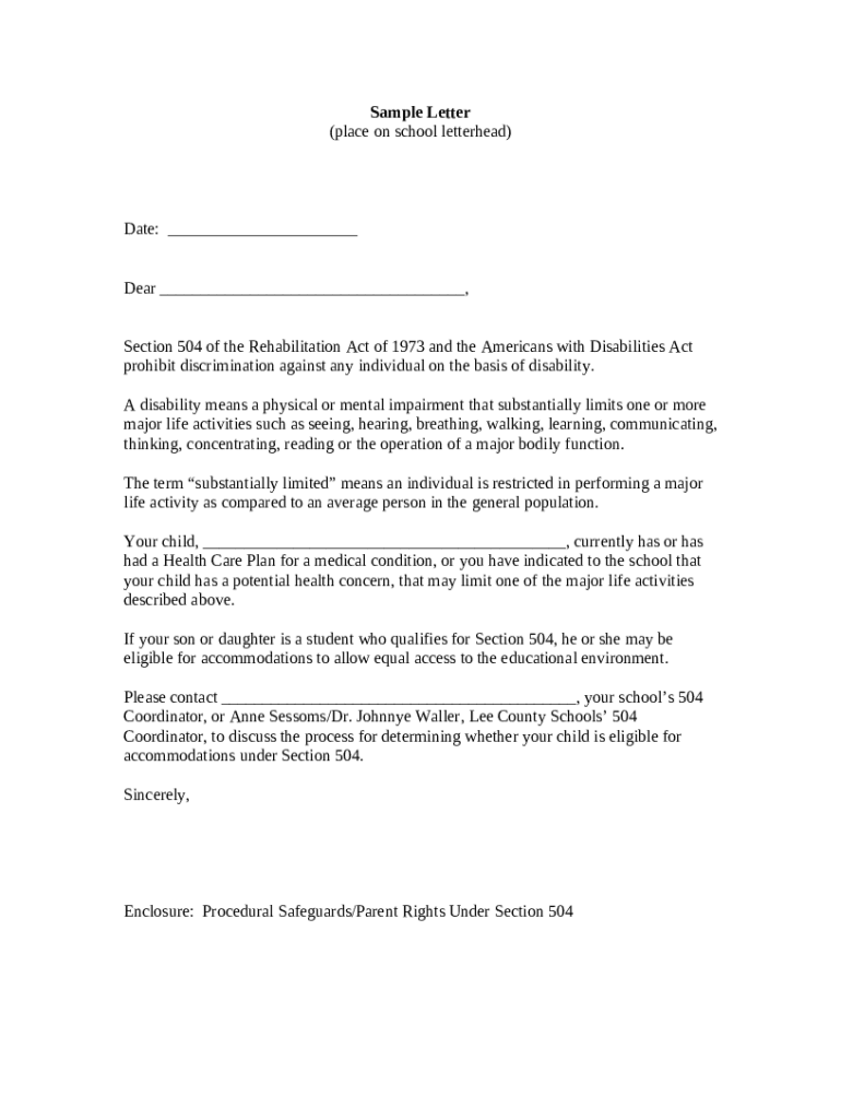Section 504 of the Rehabilitation Act of 1973 and the Americans with ...