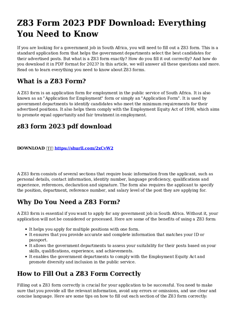 Fillable Online New Z83 form (Online and Offline): Download Fax Email ...