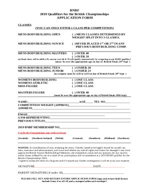 bnbf amateur membership application Doc Template | pdfFiller