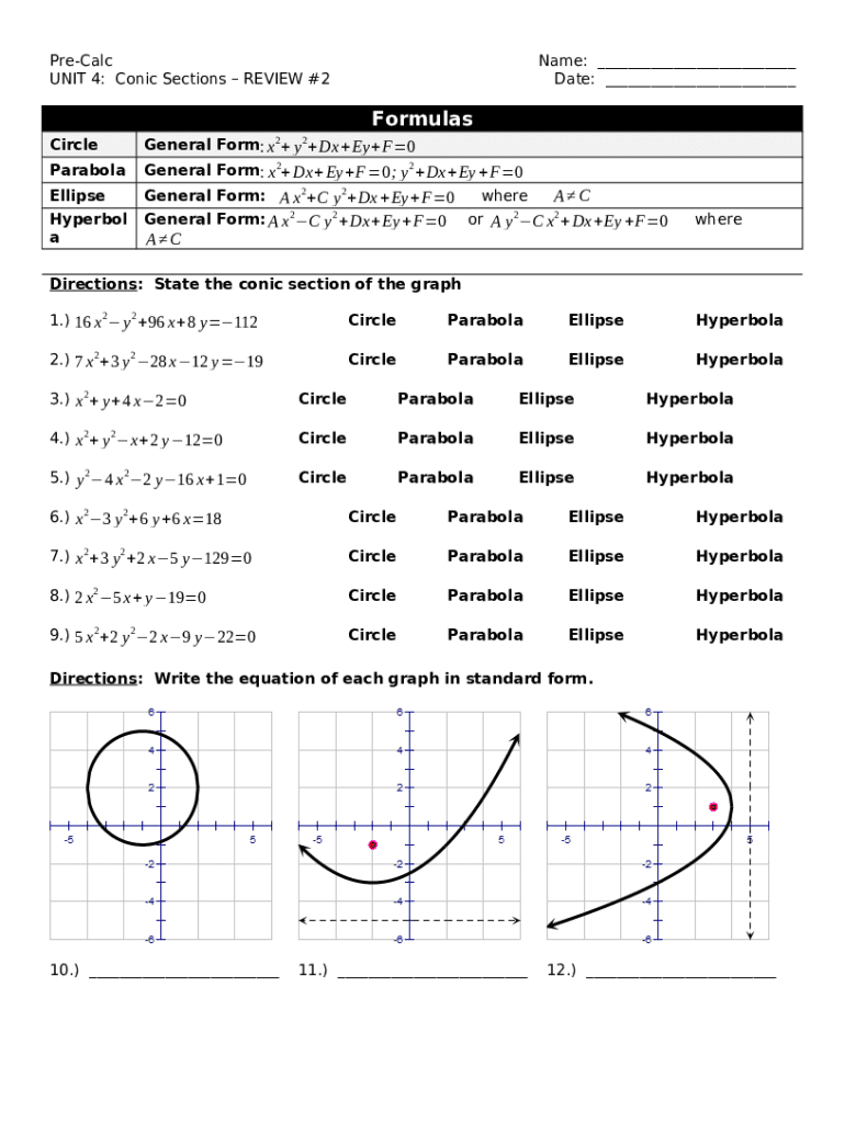 Steps to Identify Conic Sections from General Doc Template | pdfFiller