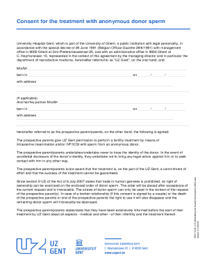 Fillable Online Consent for the treatment with anonymous donor sperm ...