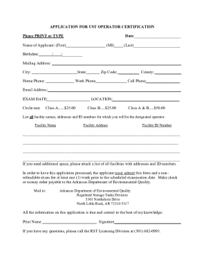 Fillable Online UST Operator Training Documentation Form Fax Email ...