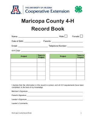 Fillable Online extension arizona Turning 4-H Project Experience into ...