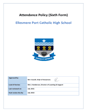 Fillable Online EPCHS 6SIXTH FORM ATTENDANCE PROCEDURE Fax Email Print ...
