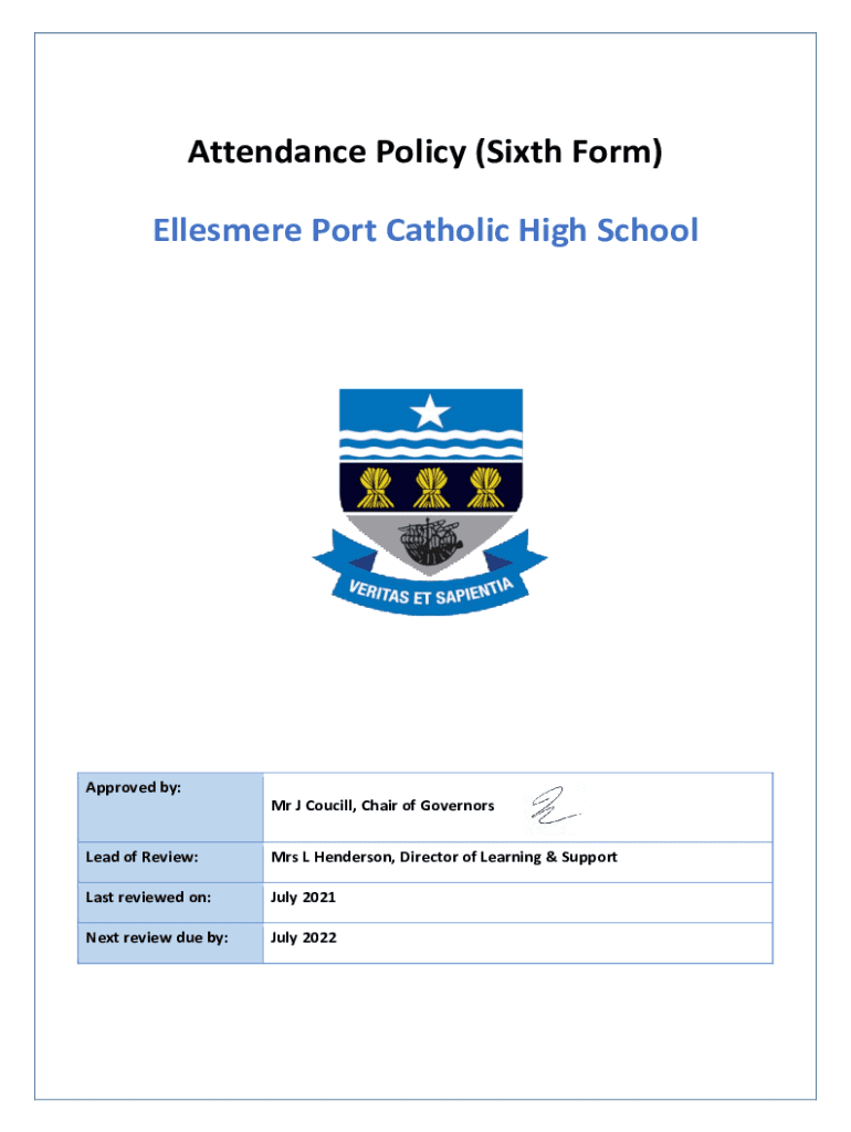 Fillable Online EPCHS 6SIXTH FORM ATTENDANCE PROCEDURE Fax Email Print ...