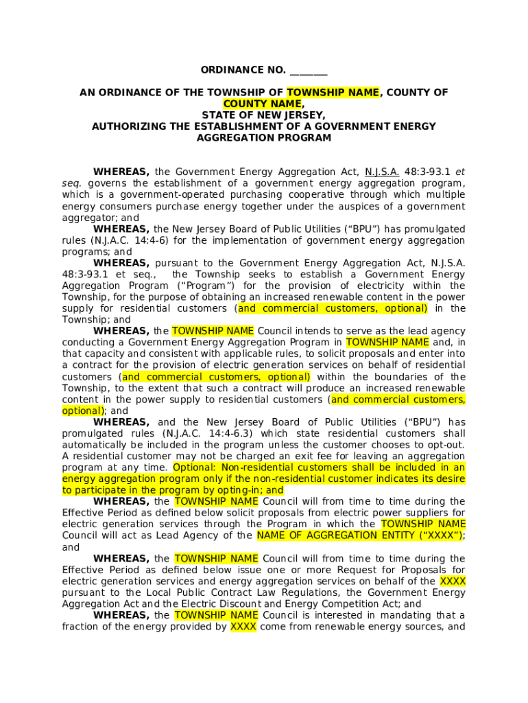 an ordinance establishing an electric and/or natural gas ... Doc ...