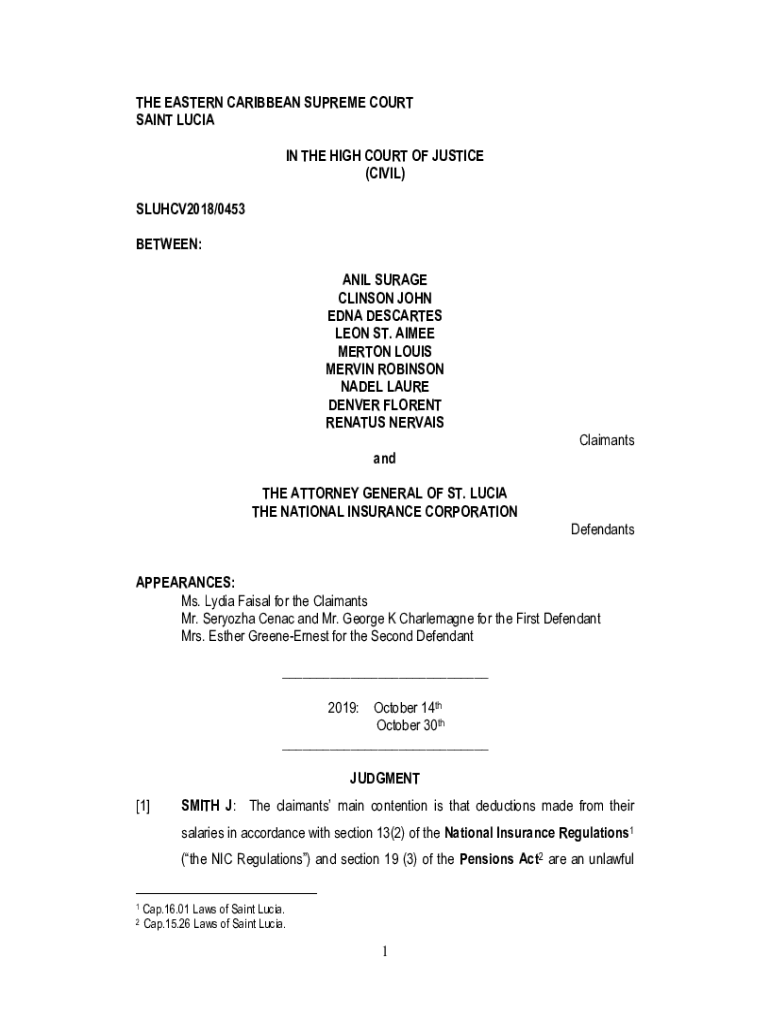 Fillable Online Anil Surage et al v The Attorney General Of St. Lucia et al Fax Email Print ...